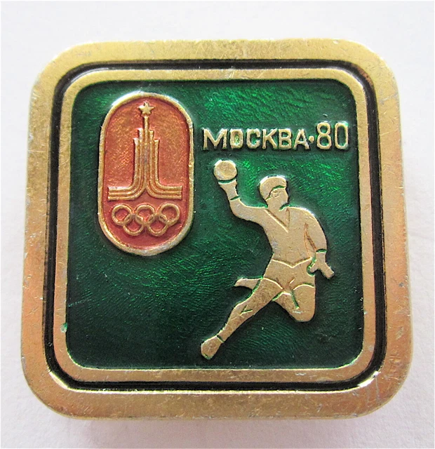 MOSCOW 1980 XXII Olympic Games Logo, Handball Pin $1.99 - PicClick