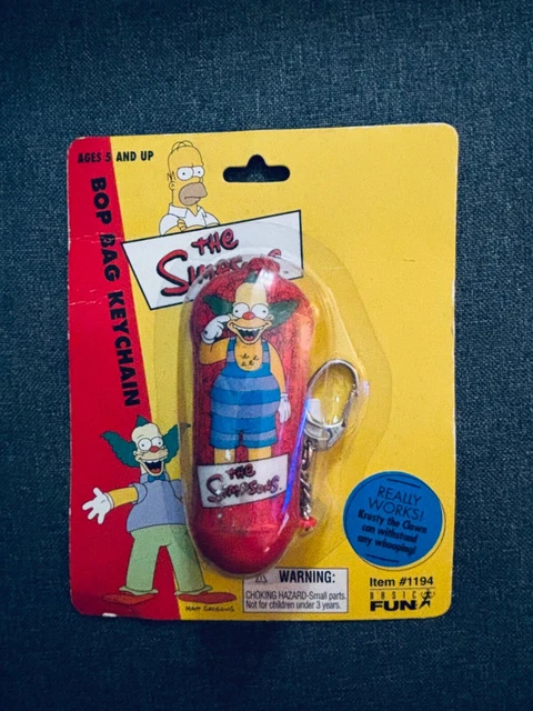 NEW 2002 THE Simpsons Krusty the Clown Bop Bag Key Chain #1194 20th ...