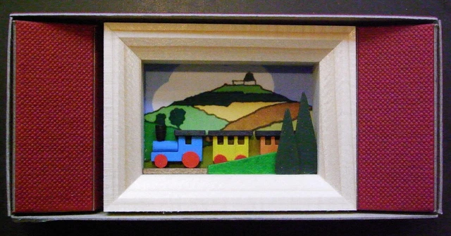 MINI ZÜNDHOLZSCHACHTEL TRAIN Avec Wagon Bxh 2,5 X 1,5 CM Neuf Seiffen ...