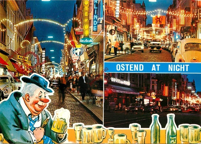 PICTURE POSTCARD_ OOSTEND, Ostend At Night (Multiview) £2.49 - PicClick UK