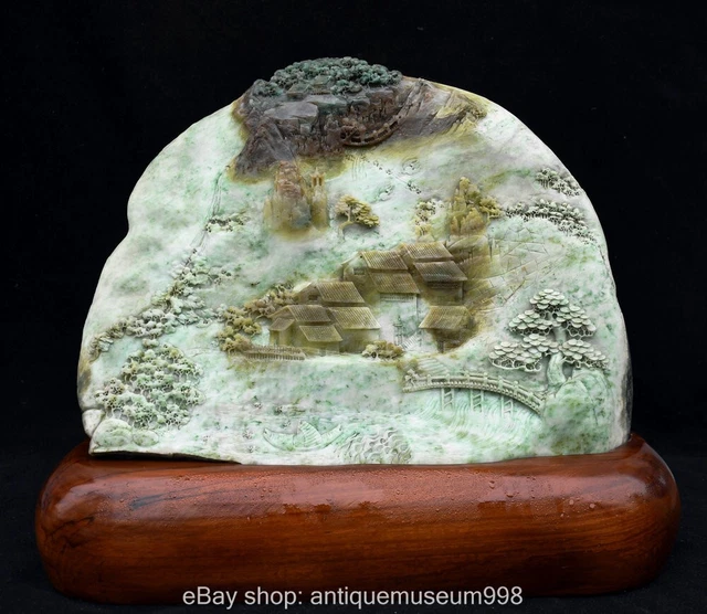 16 &CHINE OLD Doosan yusculpture Shanshui Treehouse sculpture A3 EUR 1. ...