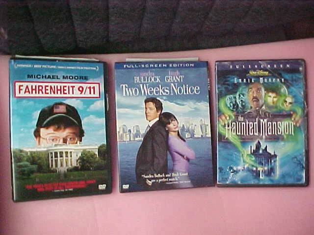 DVD DVD'S LOT Haunted Mansion Fahrenheit 9/11 Twoo Weeks notice movies ...