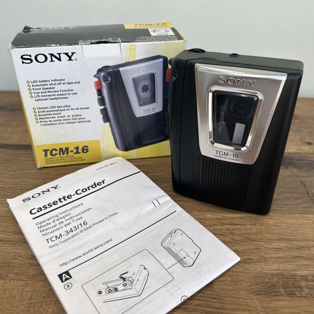 SONY TCM-16 PORTABLE Cassette Recorder Player Dictaphone - Boxed ...