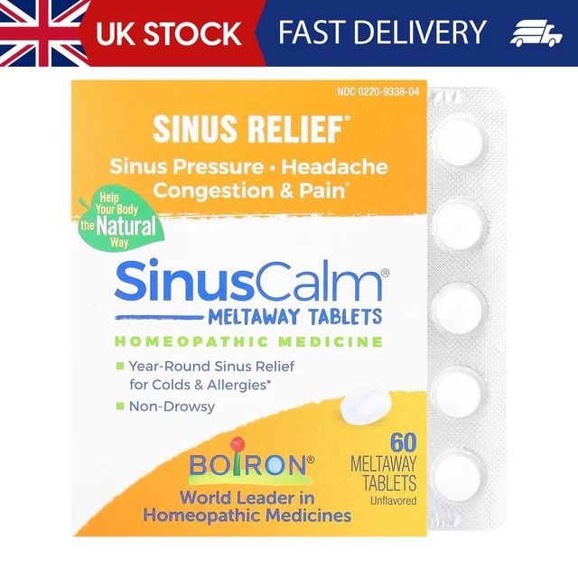 BOIRON, SINUSCALM®, SINUS Relief, Unflavored, 60 Meltaway Tablets £11. ...