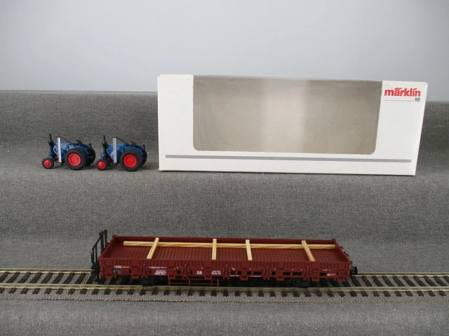 MÄRKLIN SPUR H0 46948 Güterwagen Schwerlastwagen mit 2 Traktoren in OVP EUR 32,90 - PicClick DE