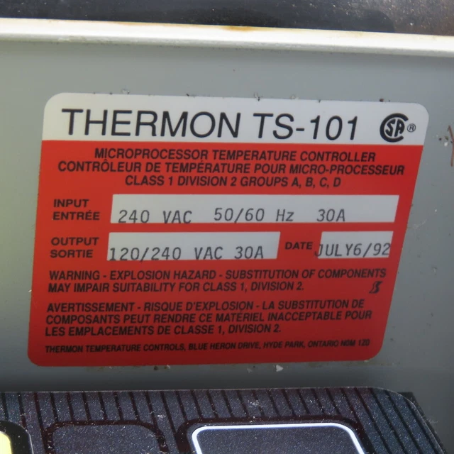 THERMON TS-101 HEAT Tracing Control & Monitoring System Temp ...