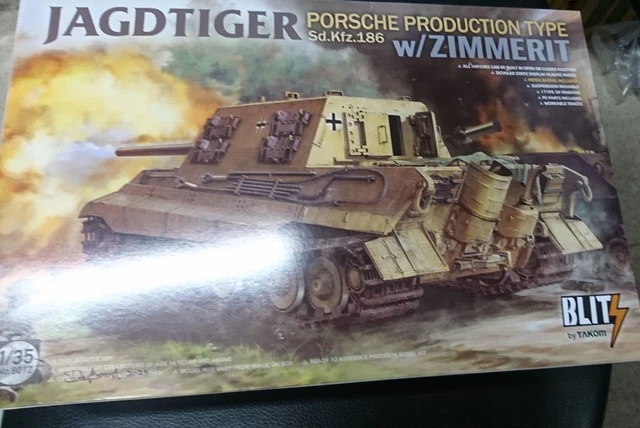 BLITZ BY TAKOM 1/35 8012 JAGDTIGER PORSCHE PRODUCTION & ZIMMERIT OVP ...