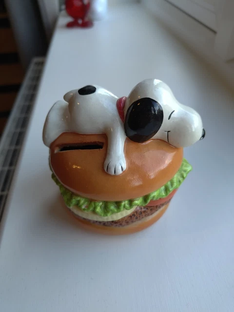VINTAGE SNOOPY PEANUTS Money box Burger Coin Bank 1958 1966 EUR 23,24 ...