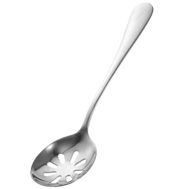 STAINLESS STEEL PERFORATED Serving Spoon Small Slotted Spoon Kitchen ...