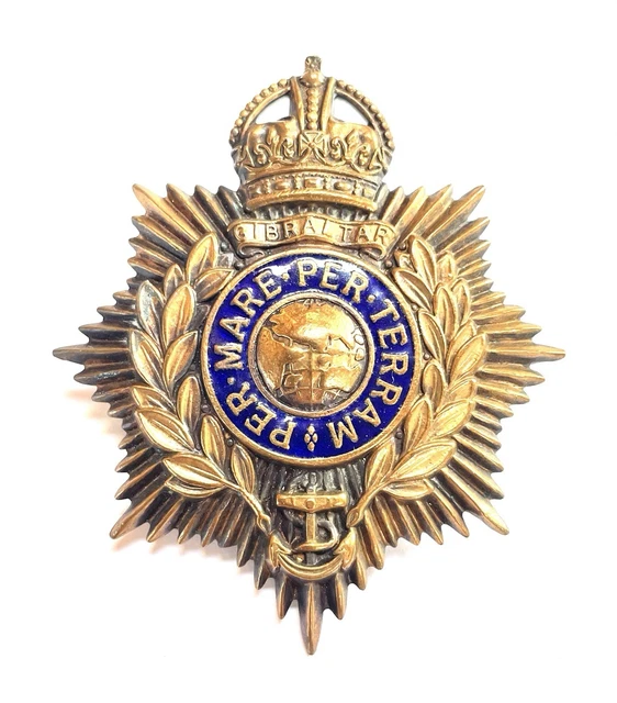 WW2 BRITISH ARMY Royal Marines Helmet Plate Badge Authentic £64.01 ...