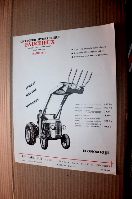 PROSPECTUS TRACTEUR SAME FAUCHEUX Tractor Traktor Trattore Prospekt Brochure EUR 9,99 - PicClick IT