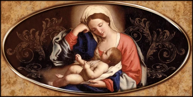 QUADRO SACRO SU tela religioso capezzale Madonna con Bambino | 3 misure ...