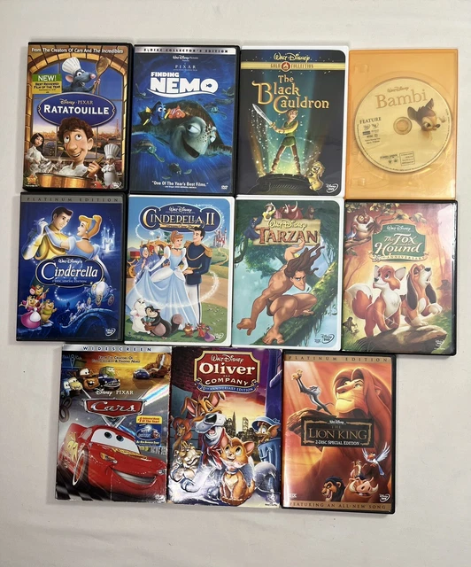 11 DISNEY ANIMATED Movies DVDs Cars, Ratatouille, Lion King, Finding ...