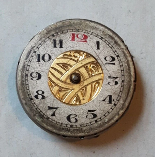 VINTAGE SWISS MADE 7 jewels mechanical watch movement for spares or ...