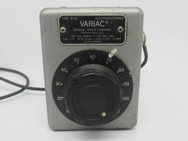 VARIAC W5M ADJUSTABLE Auto-Transformer 120V 50/60Hz Line 0-140V 5A Load ...