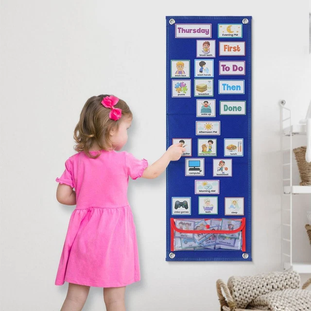 KIDS VISUAL SCHEDULE Learning Materials Chore Chart For Home/s D6S1 £19 ...