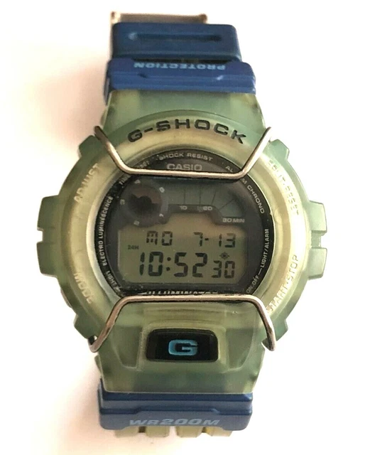 VINTAGE RARE G-SHOCK Extreme DW-6900 Jelly Blue Bumper Guard Protection ...