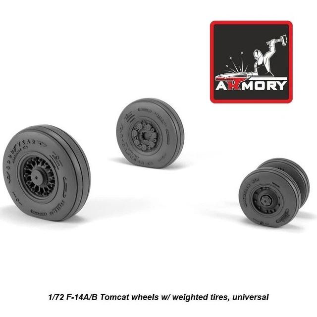 ARMORY MODELS AR AW72331 Scale 1/72 F-14A/B Tomcat early type wheels w ...