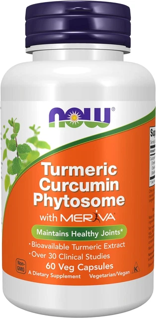 NOW FOODS CURCUMIN Phytosome, Bio-Enhanced Turmeric Extract, 60 Veg ...