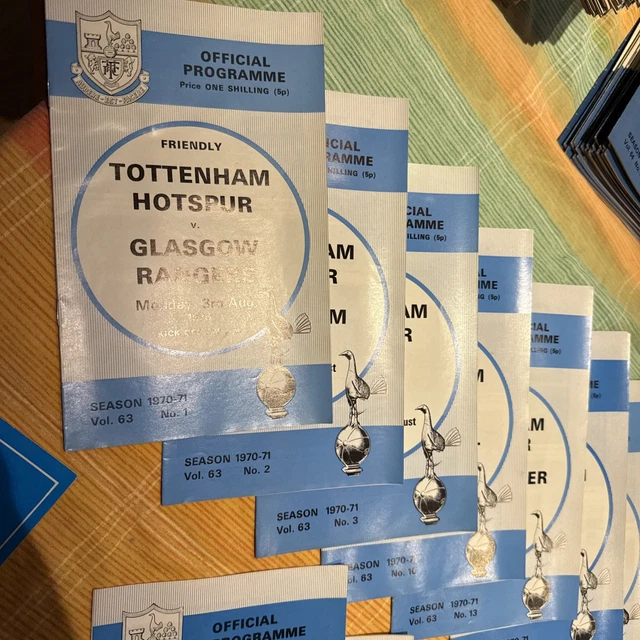 21X 1970-1971 TOTTENHAM Hotspur Spurs Home Programmes & Official ...