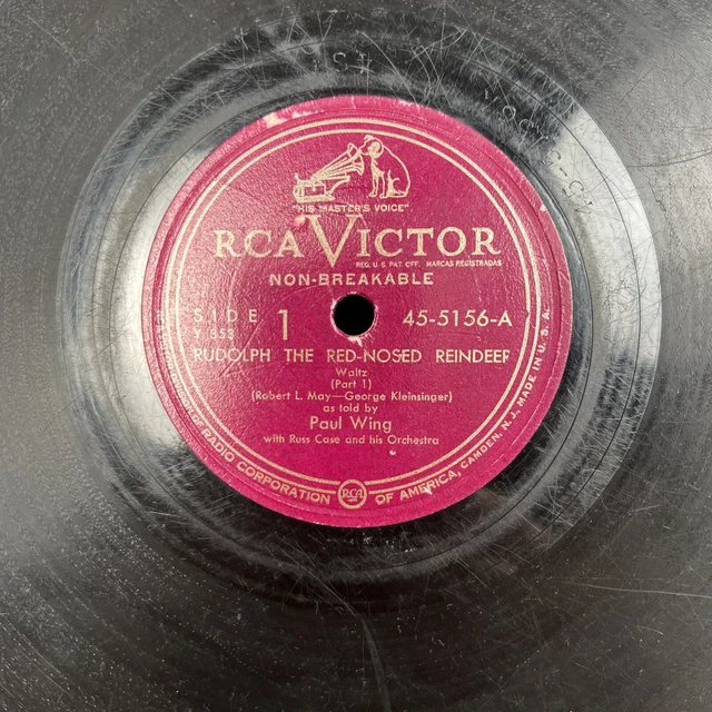 RUDOLPH THE RED-NOSED Reindeer RCA VICTOR 78 RPM Youth Series Paul Wing ...