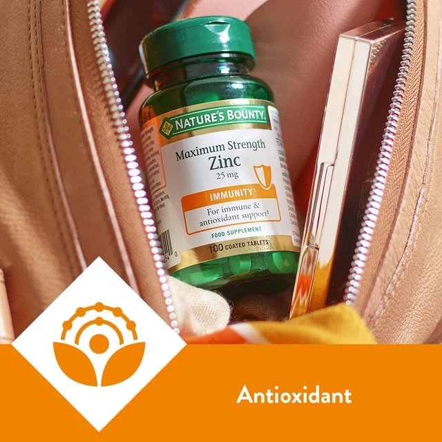 ZINC 25MG TABLETS 100 Day Supply Immunity Support Antioxidant Hair Skin ...