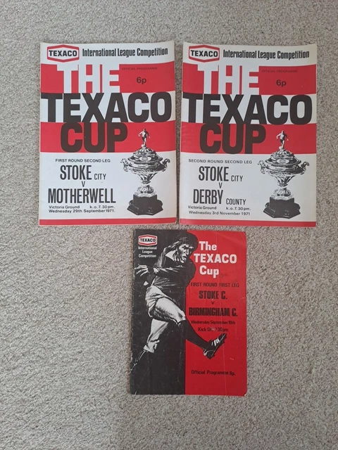 STOKE CITY TEXACO Cup v Birmingham City, Derby County and Motherwell. £ ...