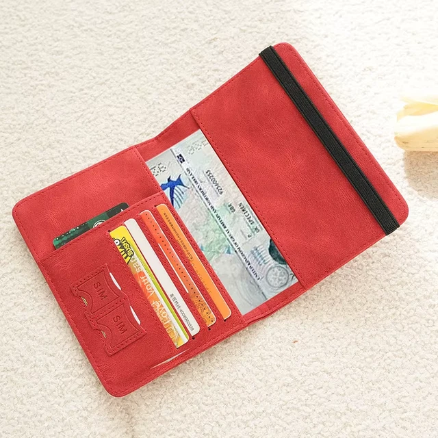 2024 RFID BLOCKING Passport Bag, PU Leather Case Simple Fashionable ...