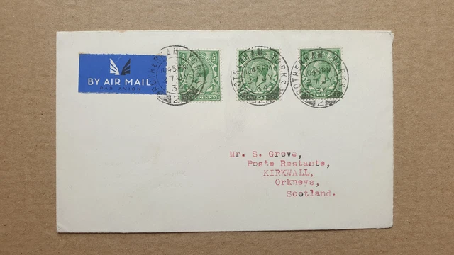 GREAT BRITAIN 1934 Air Mail letter to Orkneys Scotland #9035 £44.99 ...