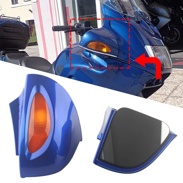 2×BLAUE RÜCKSPIEGEL, BERNSTEINFARBENE Blinkerlinse für BMW R1150 R1100 ...