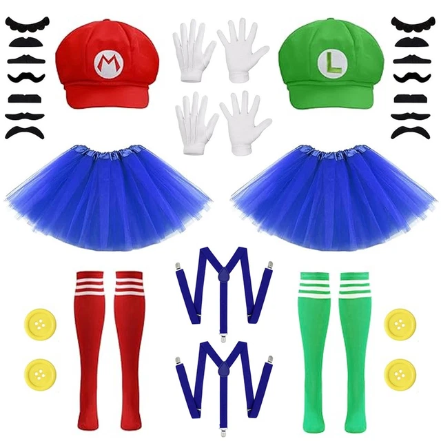 ADULT WOMEN SUPER Mario & Luigi Plumber Bros Costume Accessories World ...