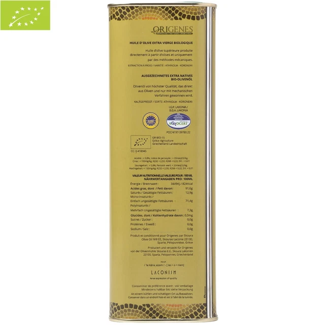 BIO EXTRA NATIVES Griechisches Olivenöl 5L Kanister – mit ...
