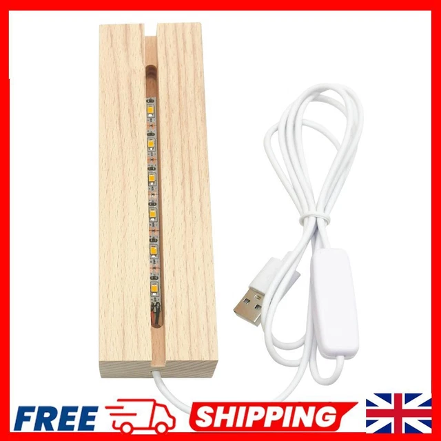 LED WOOD DISPLAY Base-Rectangle Acrylic Light Plate Base for Acrylic ...