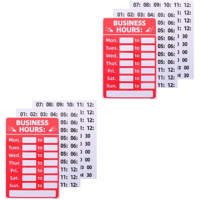 2 HOURS SIGNAGE Open Closed Signs Changeable for Doors Office £18.98 ...