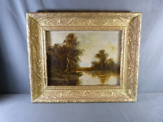 JEAN-EMILE VALLET (1834-1899) Splendide Paysage lacustre Huile sur ...