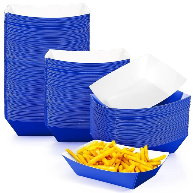 200 PCS PAPER Boat Disposable Food Trays Nacho Trays Kraft Paper Boats ...