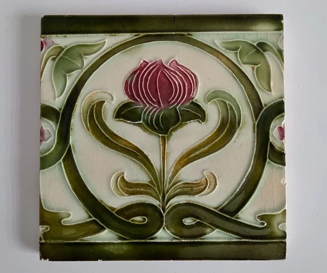 JUGENDSTIL FLIESE KACHEL tegel tile tuile carreaux antik alt Art Nouveau EUR 59,00 - PicClick DE