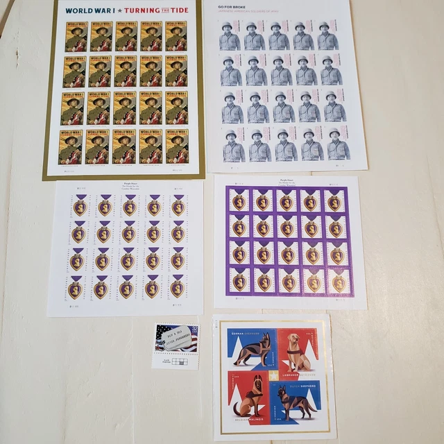 MILITARY VARIOUS COLLECTION Of Stamp Sheets. Never Forgotten US POW ...