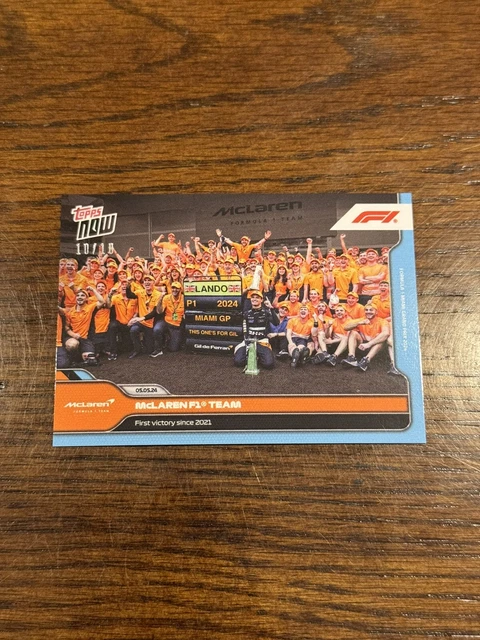MCLAREN F1 TEAM Victory 2024 Formula 1 Topps Now Card 13 Black Parallel ...