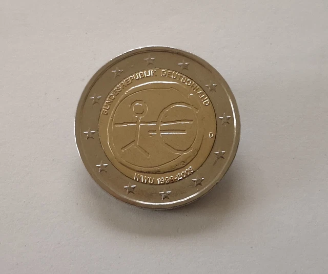 2 EURO-GEDENKMÜNZE, &STRICHMÄNNCHEN&, 1999-2009, (D), zirkuliert ...