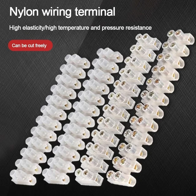 PLASTIC TERMINAL BLOCK 12 Positions Screw Electric Barrier Strip ...