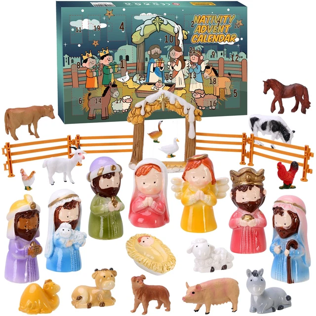 NATIVITY ADVENT CALENDAR for Kids 2025, 24 Days Christmas Countdown ...