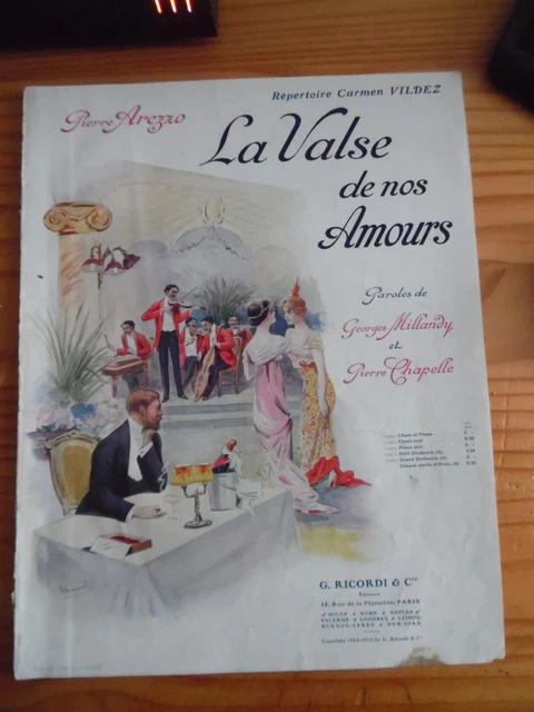PARTITION MILLANDY Chapelle Illustree La Valse De Nos Amours 1912 EUR 4 ...