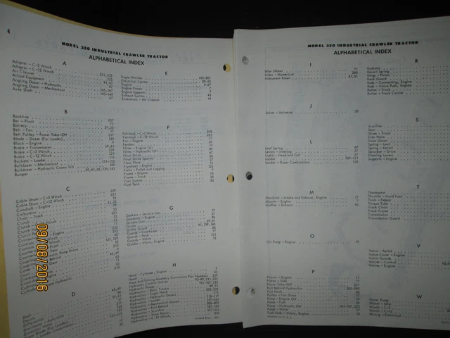 CASE PARTS CATALOGUE Manual Crawler Tractor Model 320 Terratrac ...