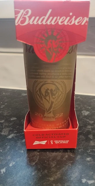 BUDWEISER COLD ACTIVATED Cup Aluminium Gold Limited Edition Qatar 2022 ...