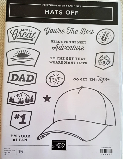STAMPIN' UP HATS Off photopolymer stamp set 15 NEW $15.10 - PicClick AU