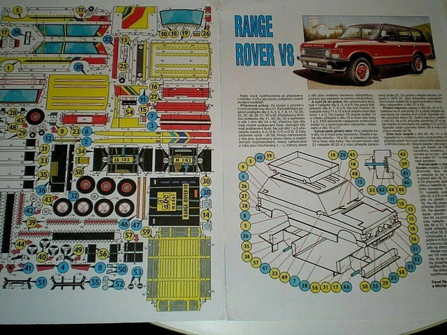 RANGE ROVER V8 / Czech rare Paper Model 1 : 43 £9.99 - PicClick UK