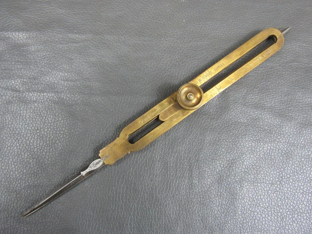 VINTAGE 9& BRASS proportional dividers old tool WWI 1918 by R J Hopgood ...