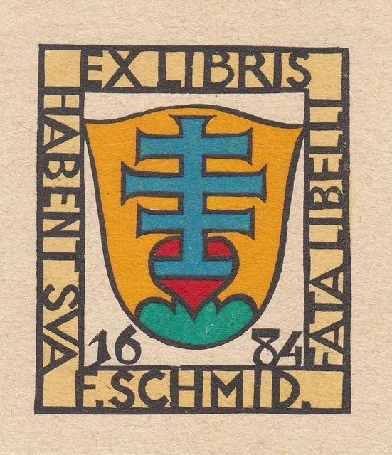 EXLIBRIS BOOKPLATE COUPE Jacob Buser-Kobler 1884-1945 Schmid Armoiries ...