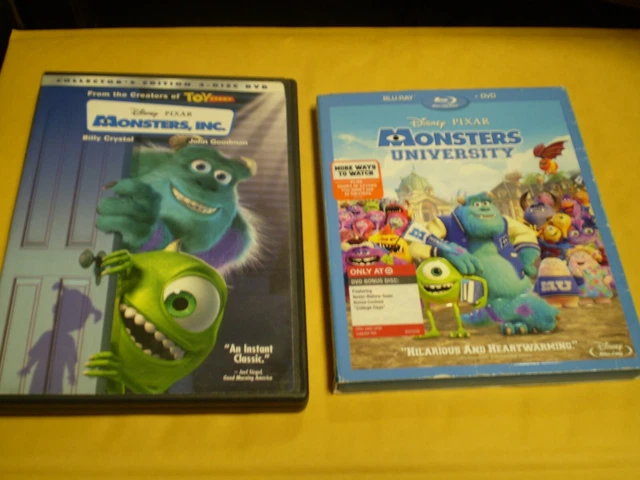 (2) DISNEY PIXAR Monsters, Inc. Blu-Ray/DVD Lot: Monsters, Inc. & University EUR 7,35 - PicClick DE